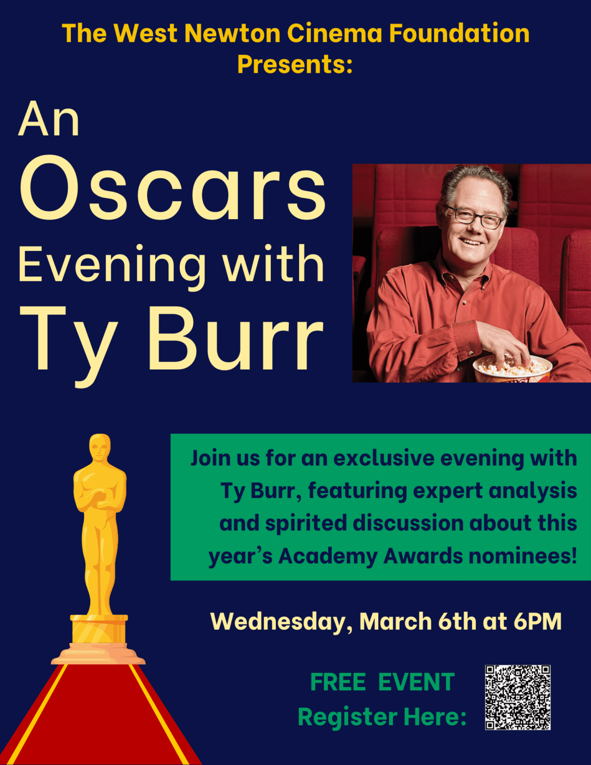 An Oscars Evening with Ty Burr - Newton Beacon